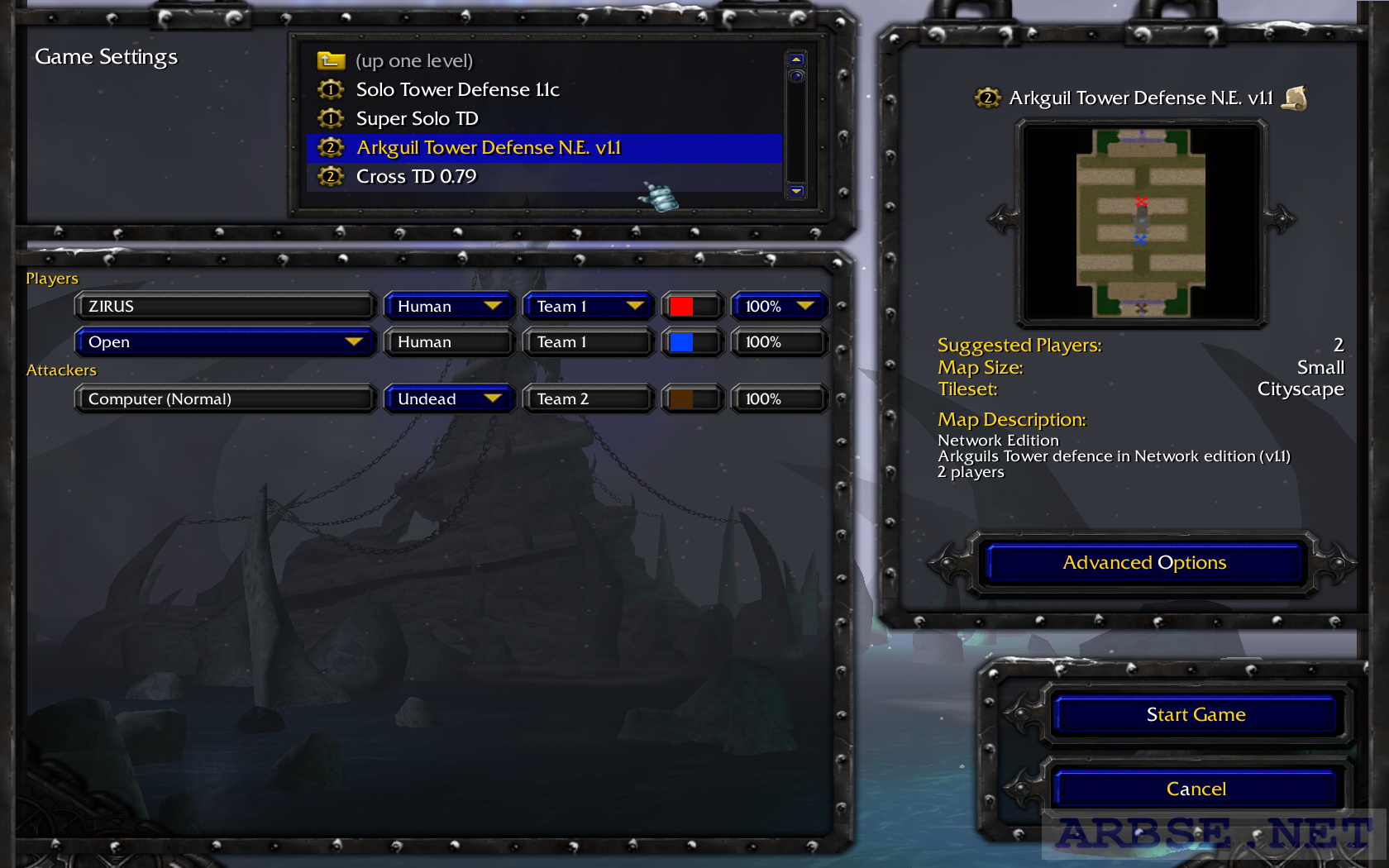 Скриншоты к пакету Tower Defense карты для WarCraft 3 - ARBSE